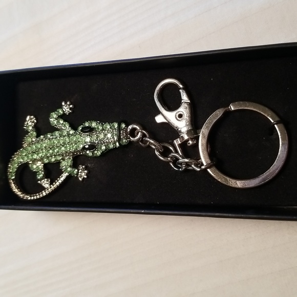 roux | Accessories | New Alligator Rhinestone Silver Keychain | Poshmark